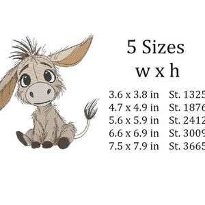 Funny Donkey Machine Embroidery Design: Farm Animal (instant Download ...
