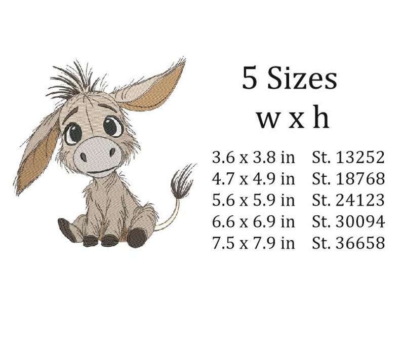 Funny Donkey Machine Embroidery Design: Farm Animal (instant Download ...