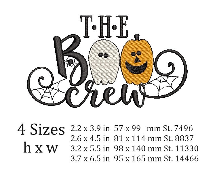 Boo Machine Embroidery Design Halloween Embroidery 4 Size. - Etsy