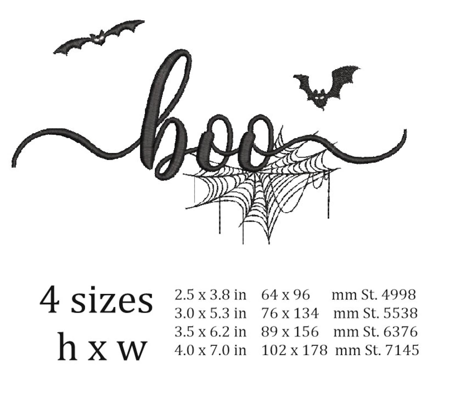 Boo Machine Embroidery Design Halloween Embroidery 4 Size. - Etsy