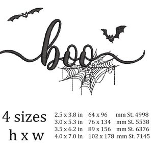 Boo Machine Embroidery Design, Halloween Embroidery, 4 Size. - Etsy