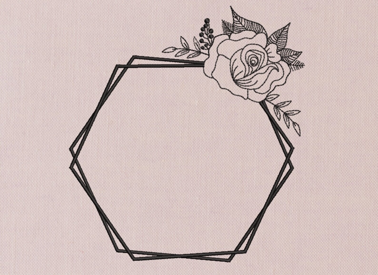 Flower Frame Embroidery Design 5 Sizes Instant Download. - Etsy