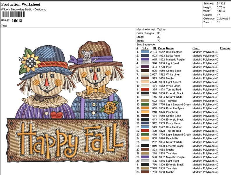 Happy Fall Embroidery Design – Scarecrows and Autumn Sign, 4 Sizes. - Etsy