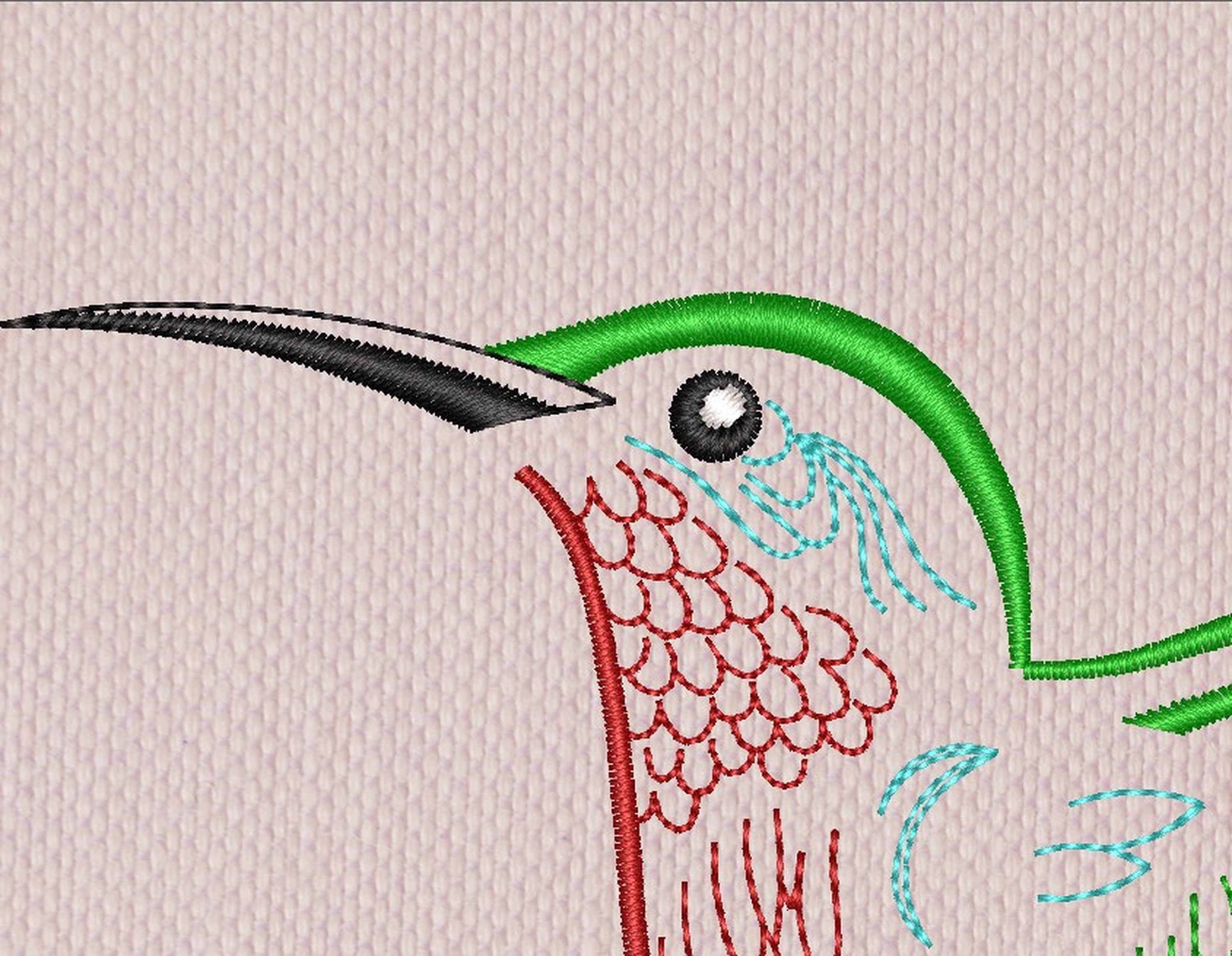 Hummingbird Embroidery Design 3 Sizes. - Etsy