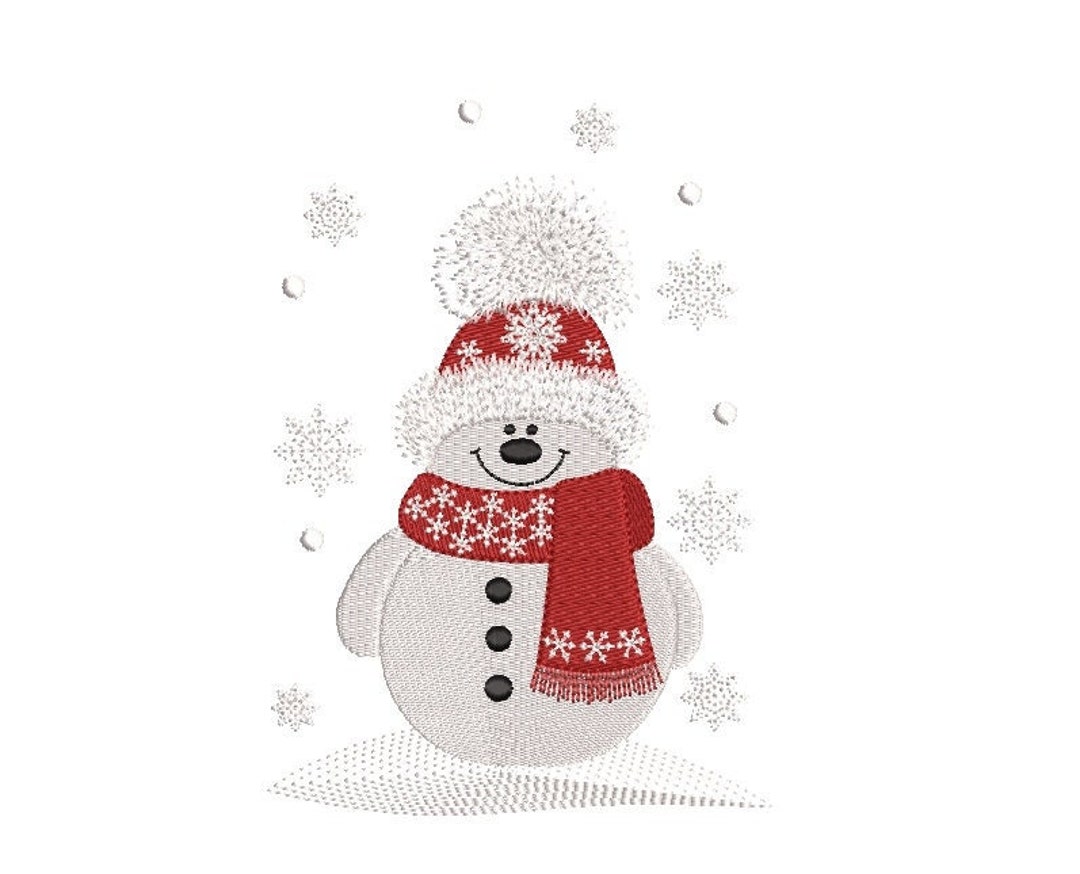 Snowman Machine Embroidery Design , Winter Embroidery, 4 Sizes, Instant ...