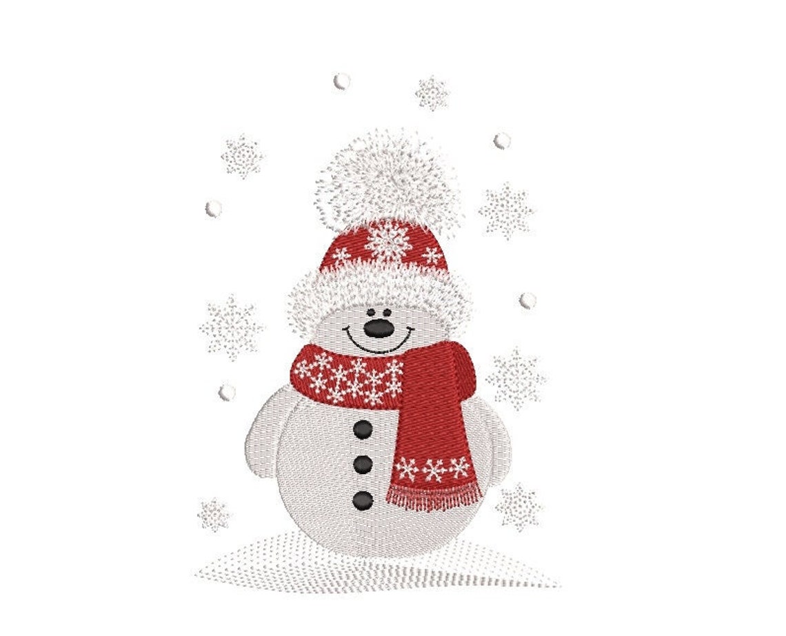 Snowman Machine Embroidery Design Winter Embroidery 4 - Etsy