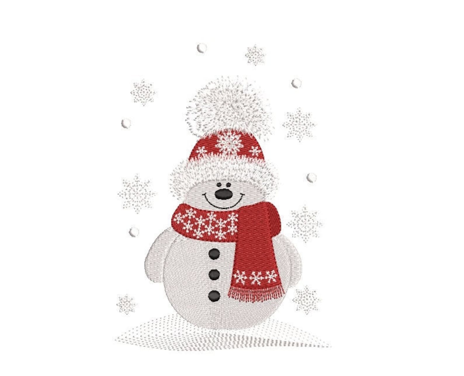 Snowman Machine Embroidery Design , Winter Embroidery, 4 Sizes, Instant ...