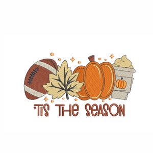 Fall Football Pumpkin Embroidery Design (instant Download) - Etsy