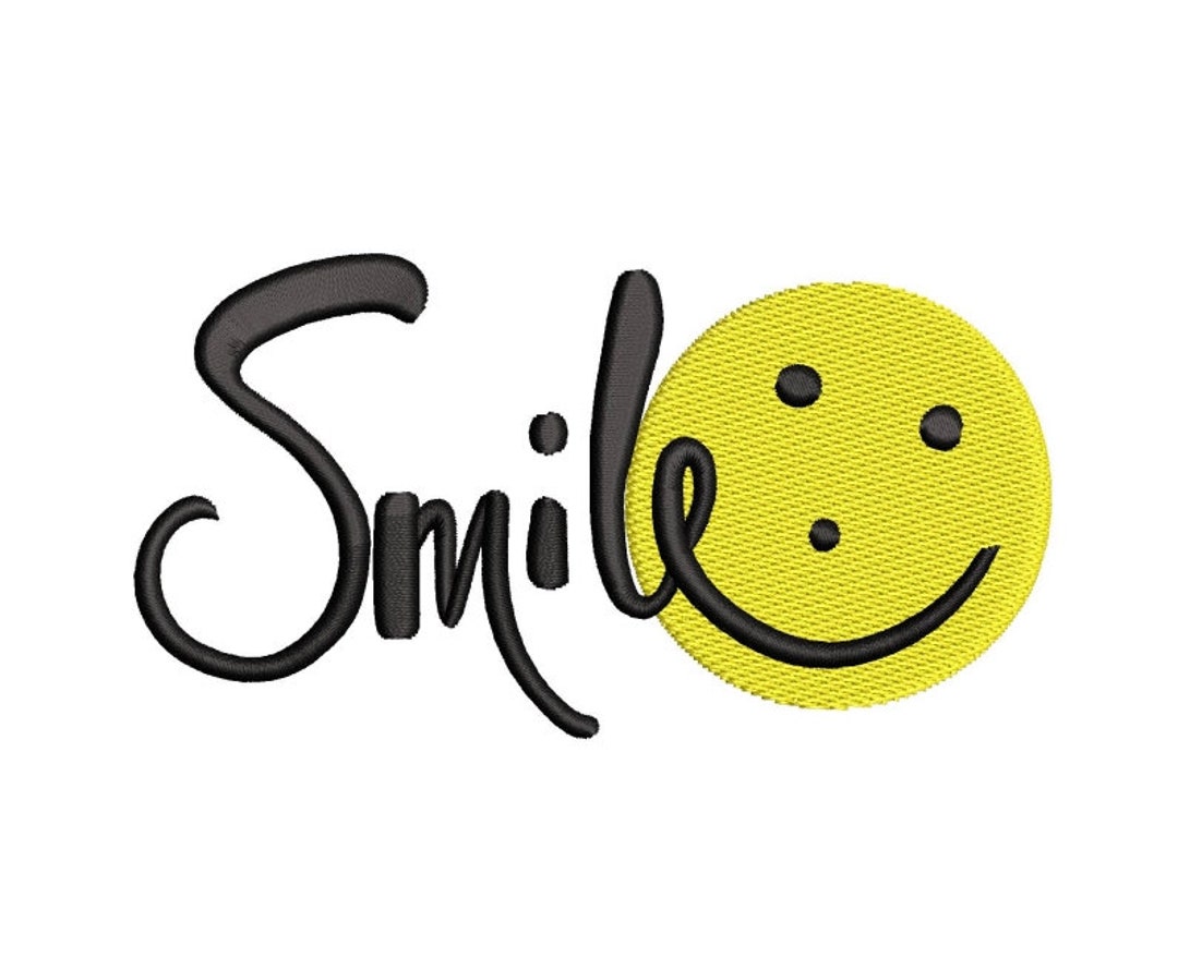 Smile Embroidery Design Emoji Face With a Smile 4 Sizes - Etsy