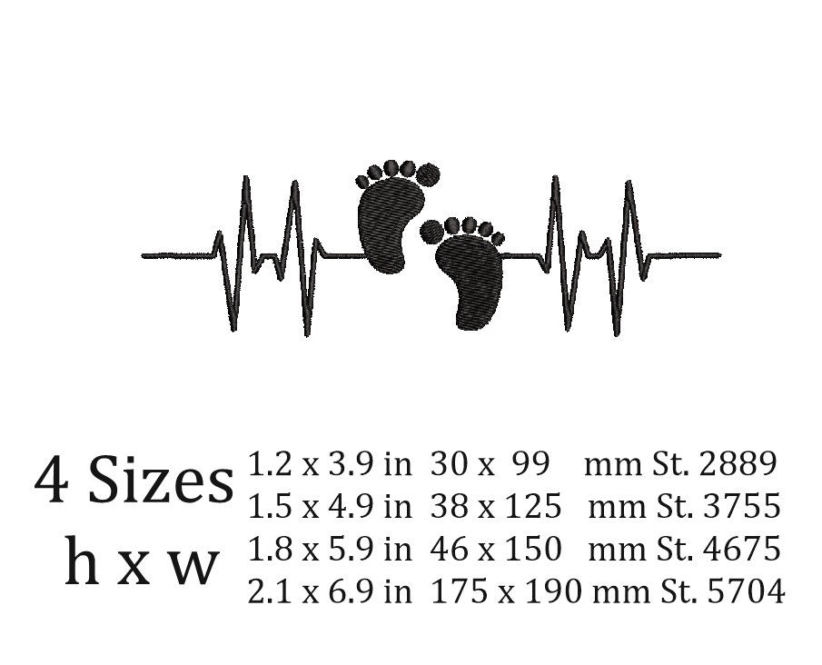 Baby Foot Embroidery Designs, 4 Sizes, Instant Download. - Etsy
