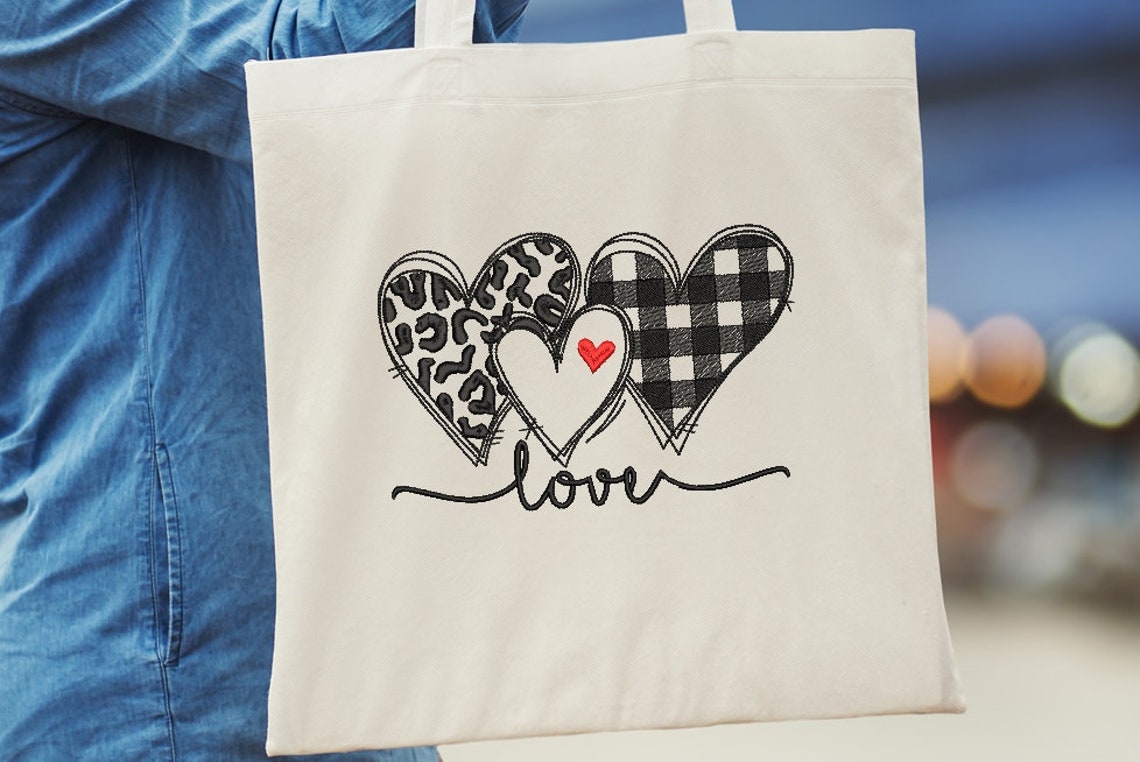 Heart Embroidery Design 5 Sizes Instant Download. - Etsy