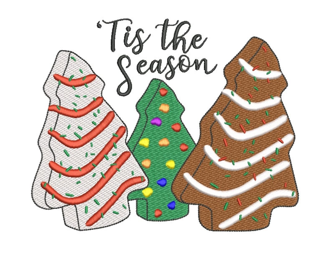 Christmas Tree Cake Embroidery Design, 5 Sizes, Digital Download. - Etsy