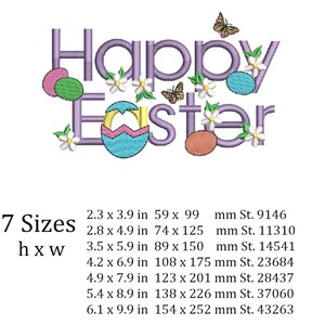 Happy Easter Machine Embroidery Designs, Spring Embroidery, Butterfly ...