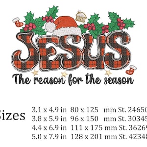 Jesus the Reason for the Season,faith Christmas Embroidery Design ...