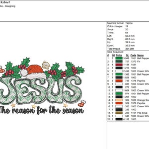 Jesus the Reason for the Season,faith Christmas Embroidery Design ...