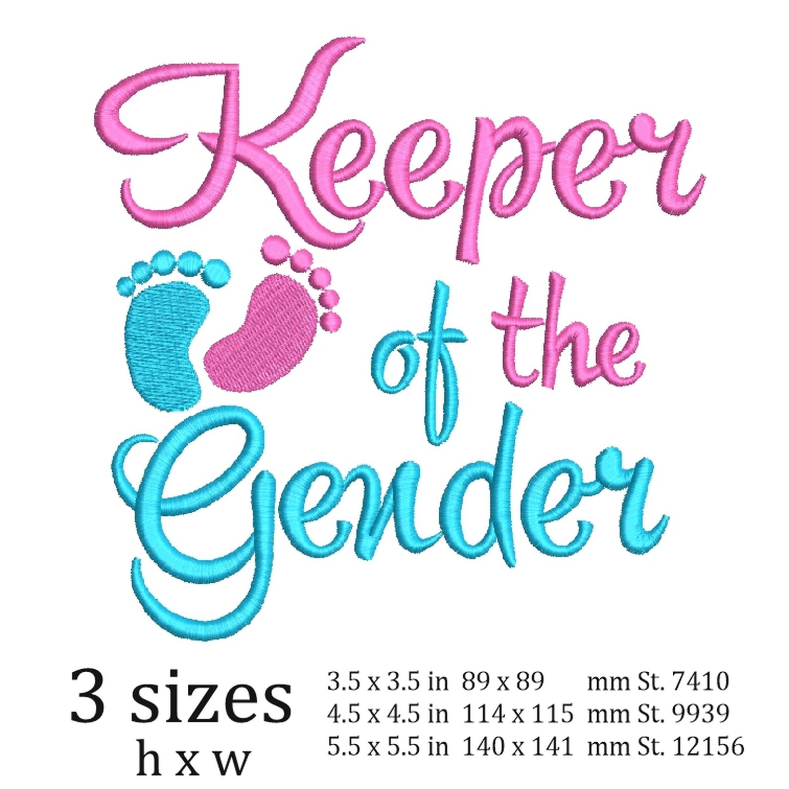 Keeper of the Gender Embroidery Designs, 3 Sizes, Instant Download. - Etsy
