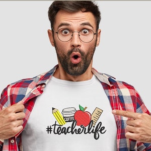 Teacher Life Embroidery Design: Back to School (instant Download) - Etsy