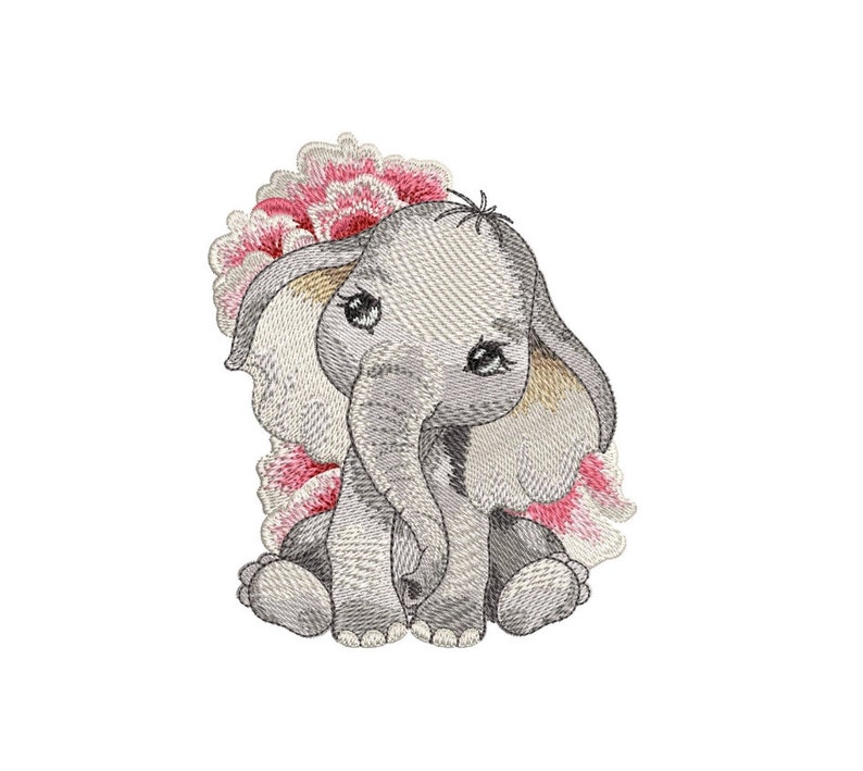 Elephant Embroidery Design, 5 Sizes. - Etsy