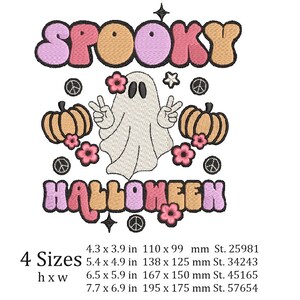 Spooky Halloween Embroidery Design: Machine Embroidery (instant ...