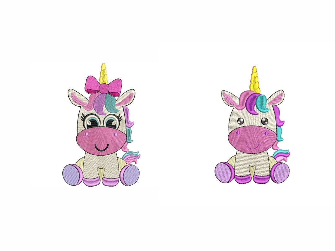Unicorns Girl and Boy Machine Embroidery Design. - Etsy