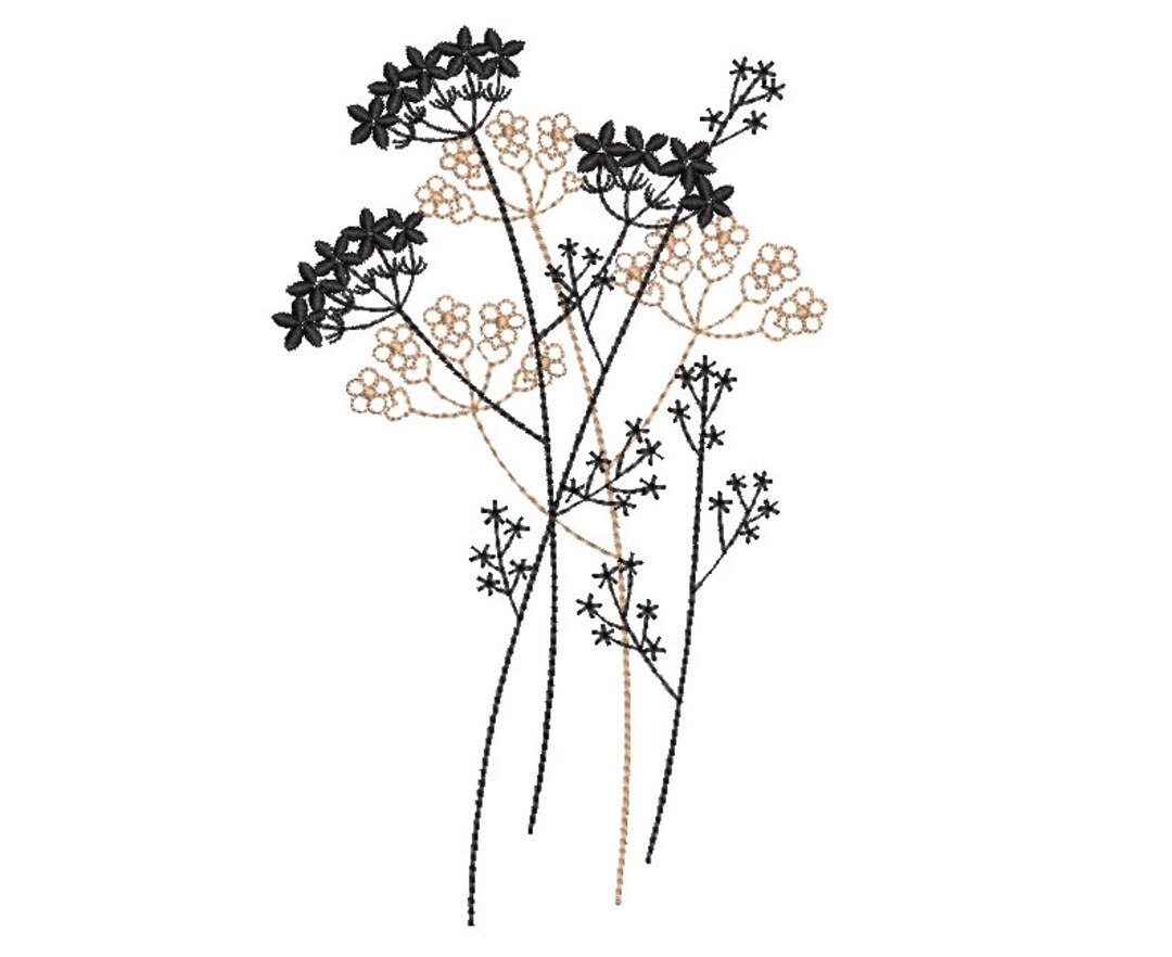 Wildflowers Embroidery Design, 4 Sizes, Instant Download. - Etsy