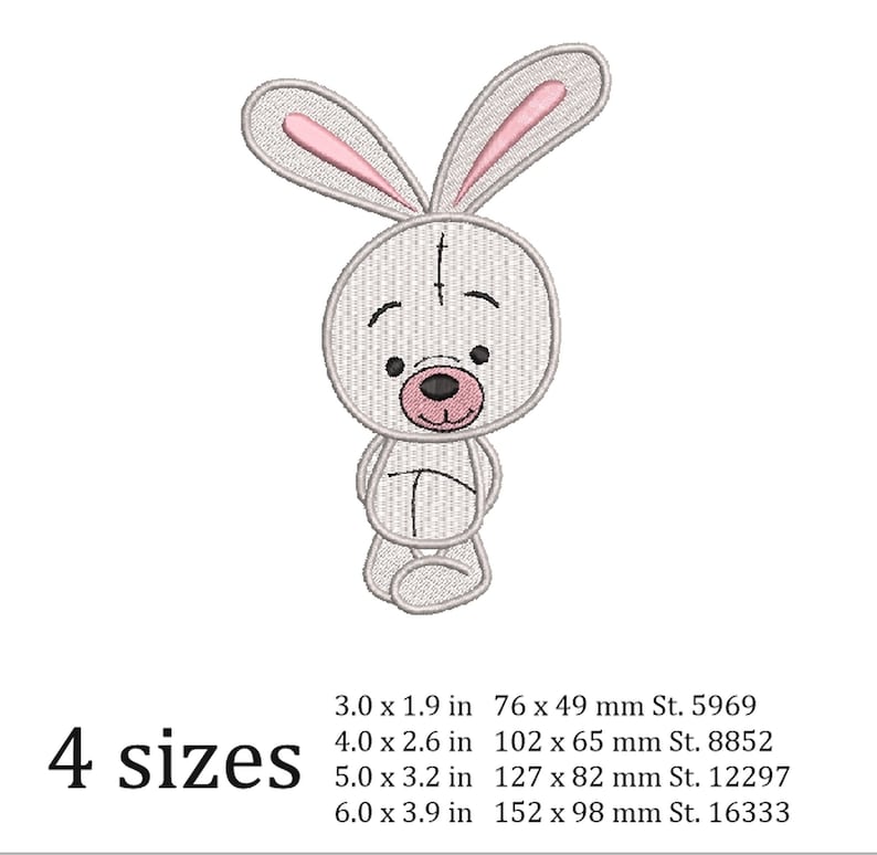 Bunny Embroidery Design. - Etsy