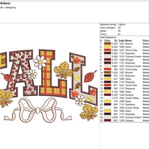 Fall Embroidery Design – Autumn Leaves, Acorn & Plaid Letters – Fall ...