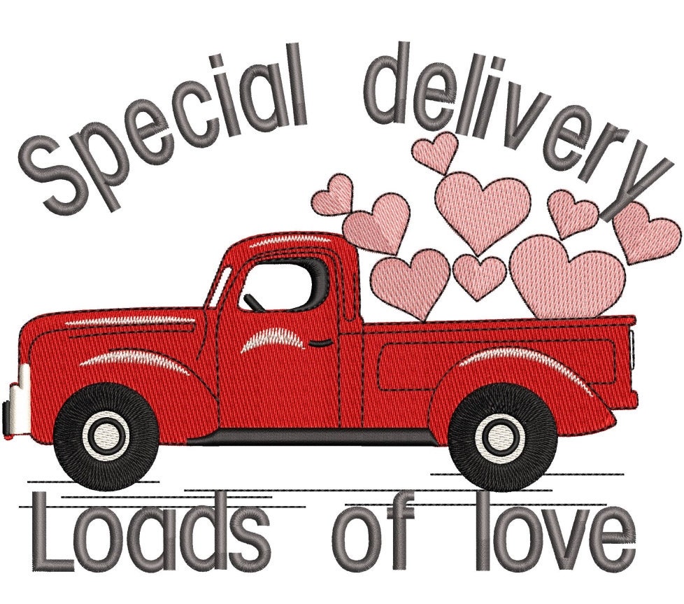 Car With Hearts Machine Embroidery Design Special Delivery - Etsy
