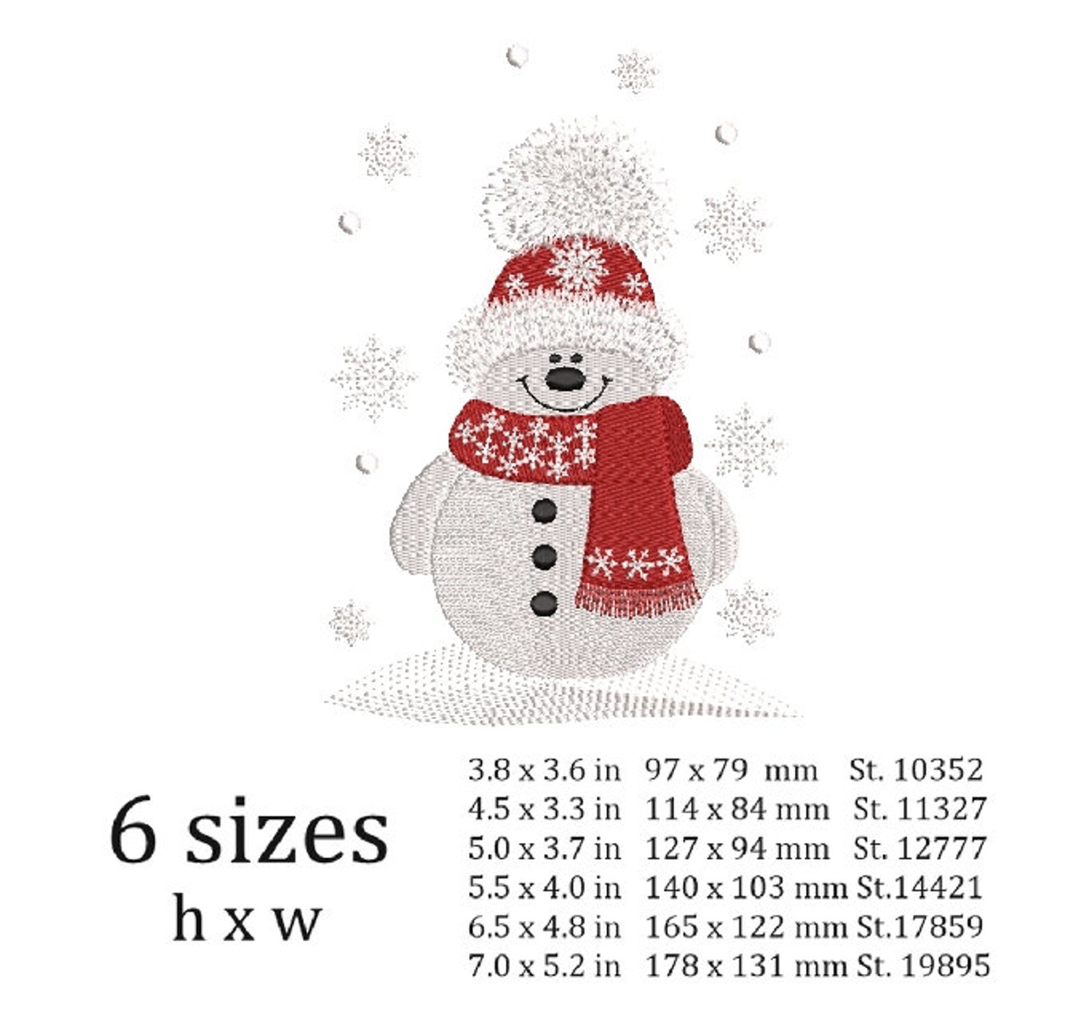 Snowman Machine Embroidery Design , Winter Embroidery, 4 Sizes, Instant ...