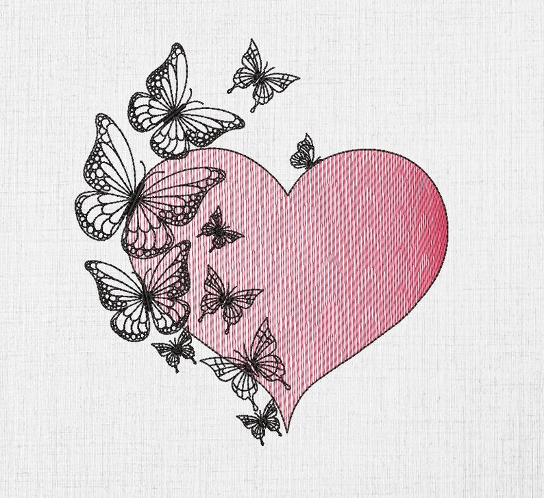 Heart Machine Embroidery Design 7 Sizes. - Etsy