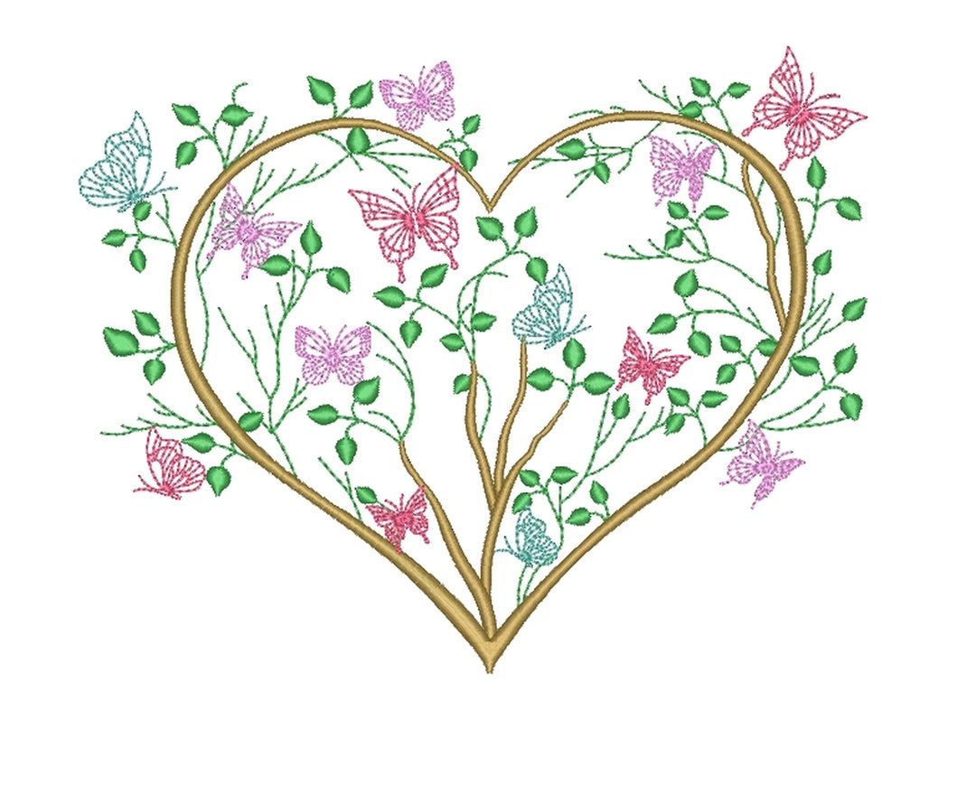 Heart Machine Embroidery Design , 4 Sizes. - Etsy