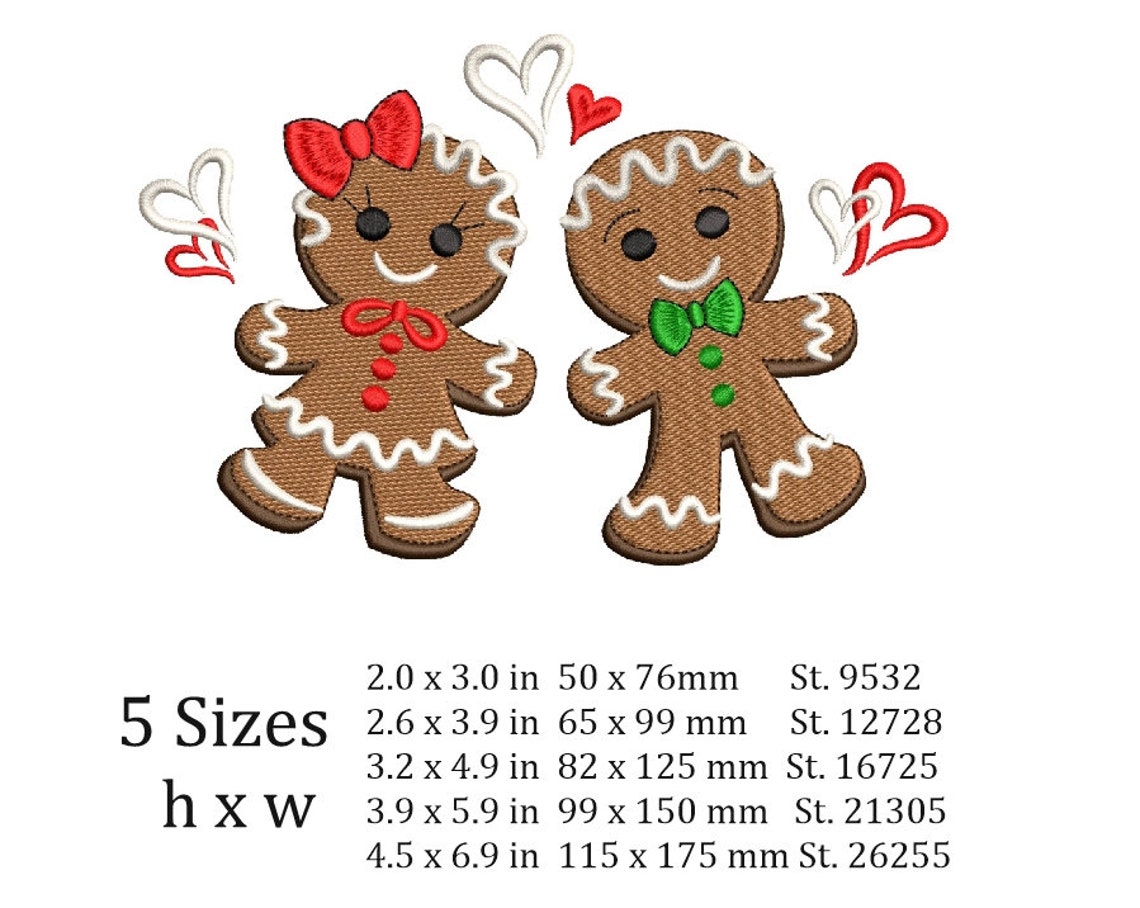 Gingerbread Man Embroidery Design: Christmas Cookie Files (digital ...