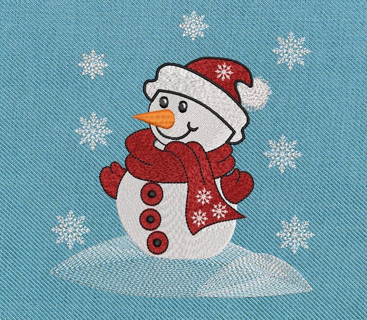 Snowman Machine Embroidery Design Winter Embroidery 4 - Etsy