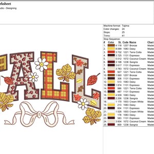 Fall Embroidery Design – Autumn Leaves, Acorn & Plaid Letters – Fall ...