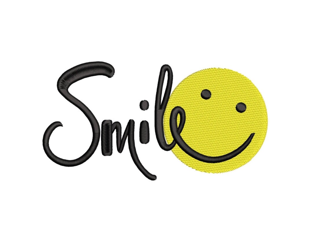 Smile Embroidery Design, Emoji Face With a Smile, 4 Sizes, Instant ...