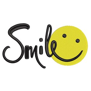 Smile Embroidery Design, Emoji Face With a Smile, 4 Sizes, Instant ...