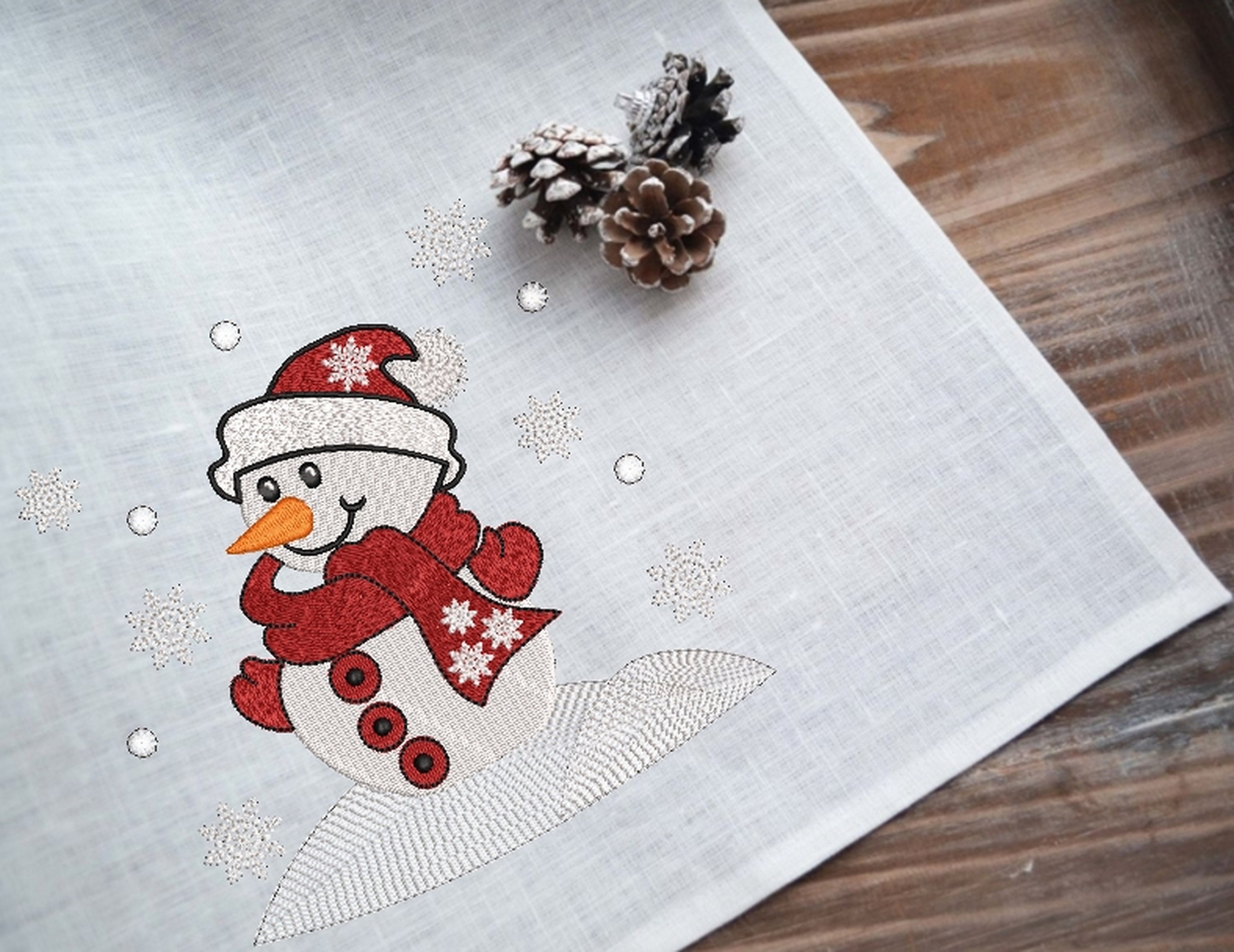 Snowman Machine Embroidery Design Winter Embroidery 4 - Etsy