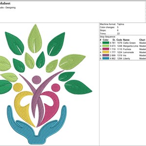 Family Tree Embroidery Design: Unity Hands & Leaves (5 Sizes, Digital ...