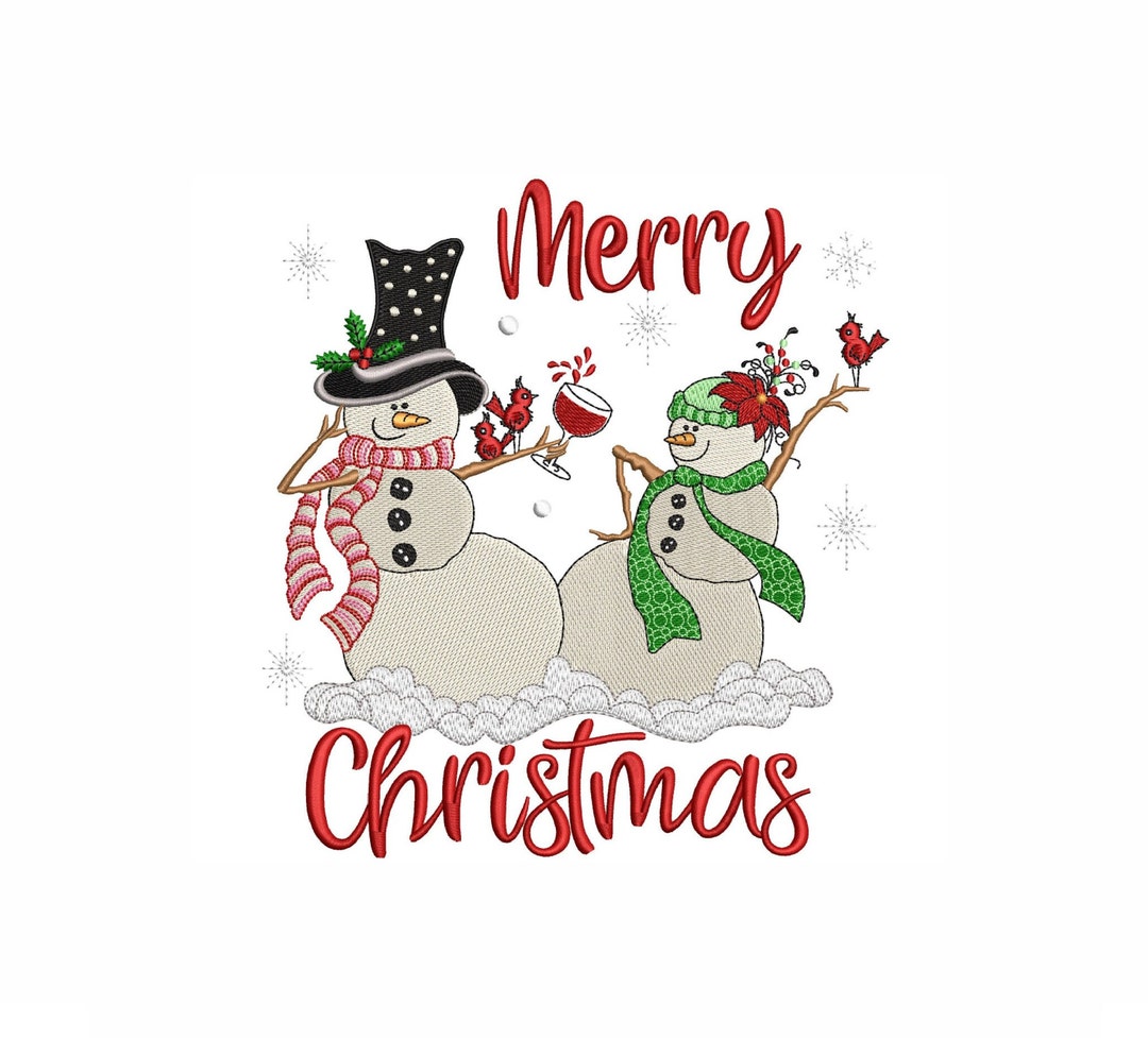 Dancing Snowmen Machine Embroidery Design , Winter Embroidery, , 4 ...