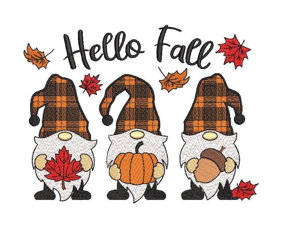 Fall Gnomes Embroidery Design Autumn Embroidery 4 Sizes - Etsy