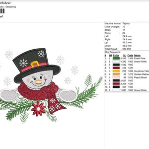 Snowman Machine Embroidery Design , Winter Embroidery, 4 Sizes, Instant ...