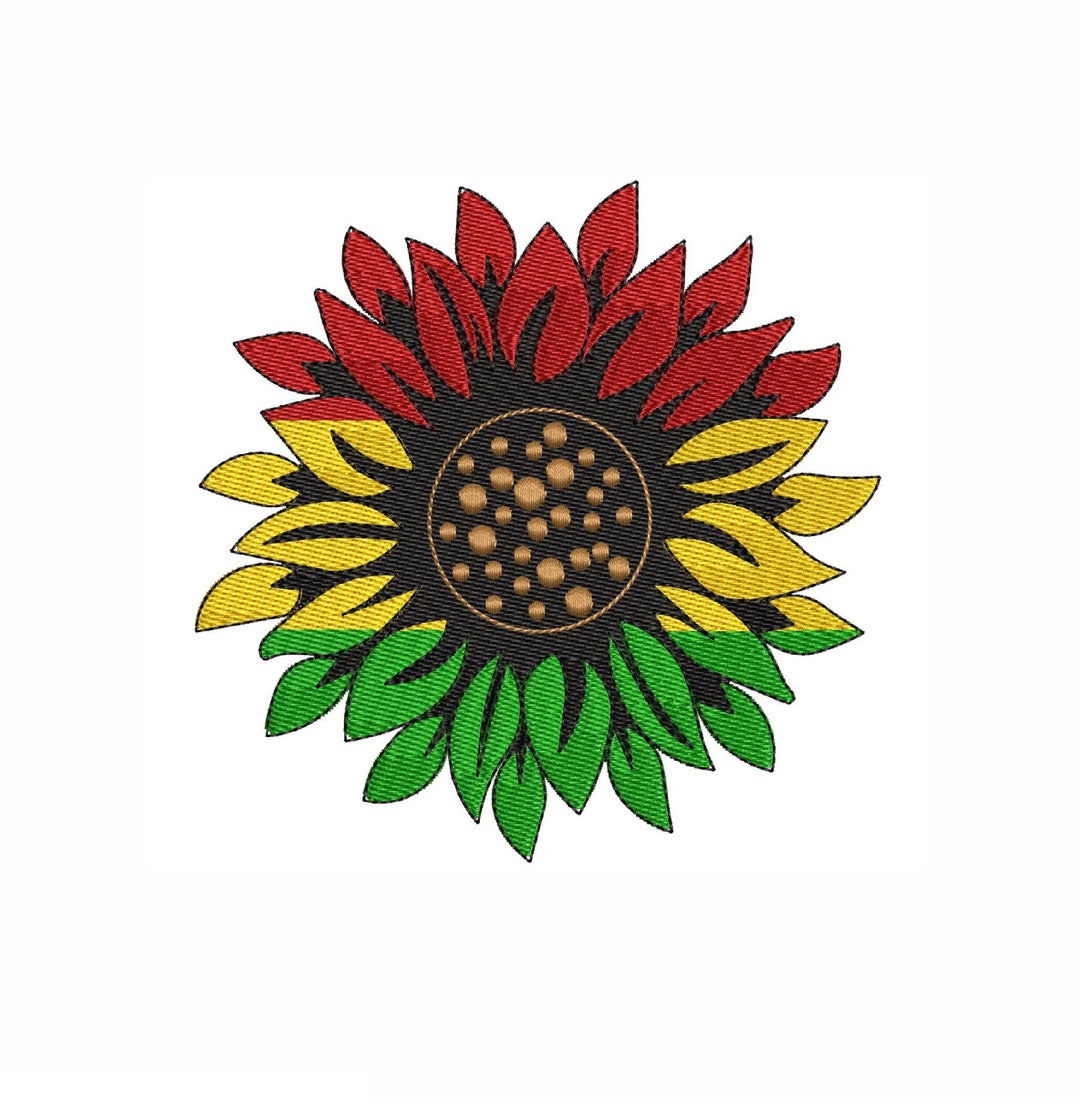 Juneteenth Sunflower Machine Embroidery Design: Black History (instant ...