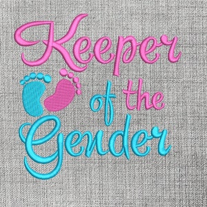 Keeper of the Gender Embroidery Designs, 3 Sizes, Instant Download. - Etsy