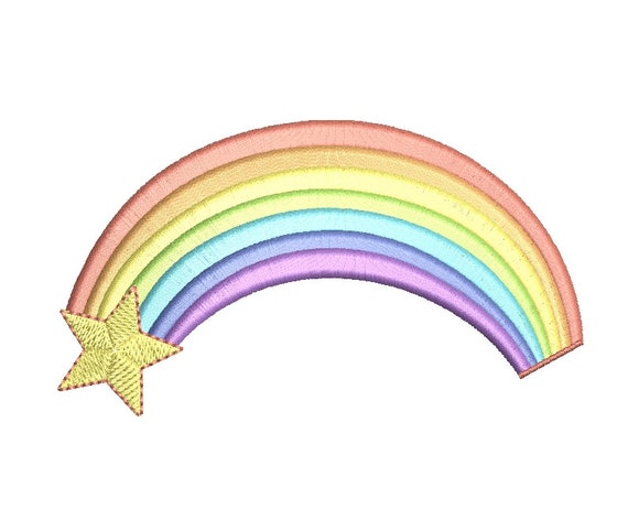 Rainbow Embroidery Design 3 Sizes Instant Download. - Etsy