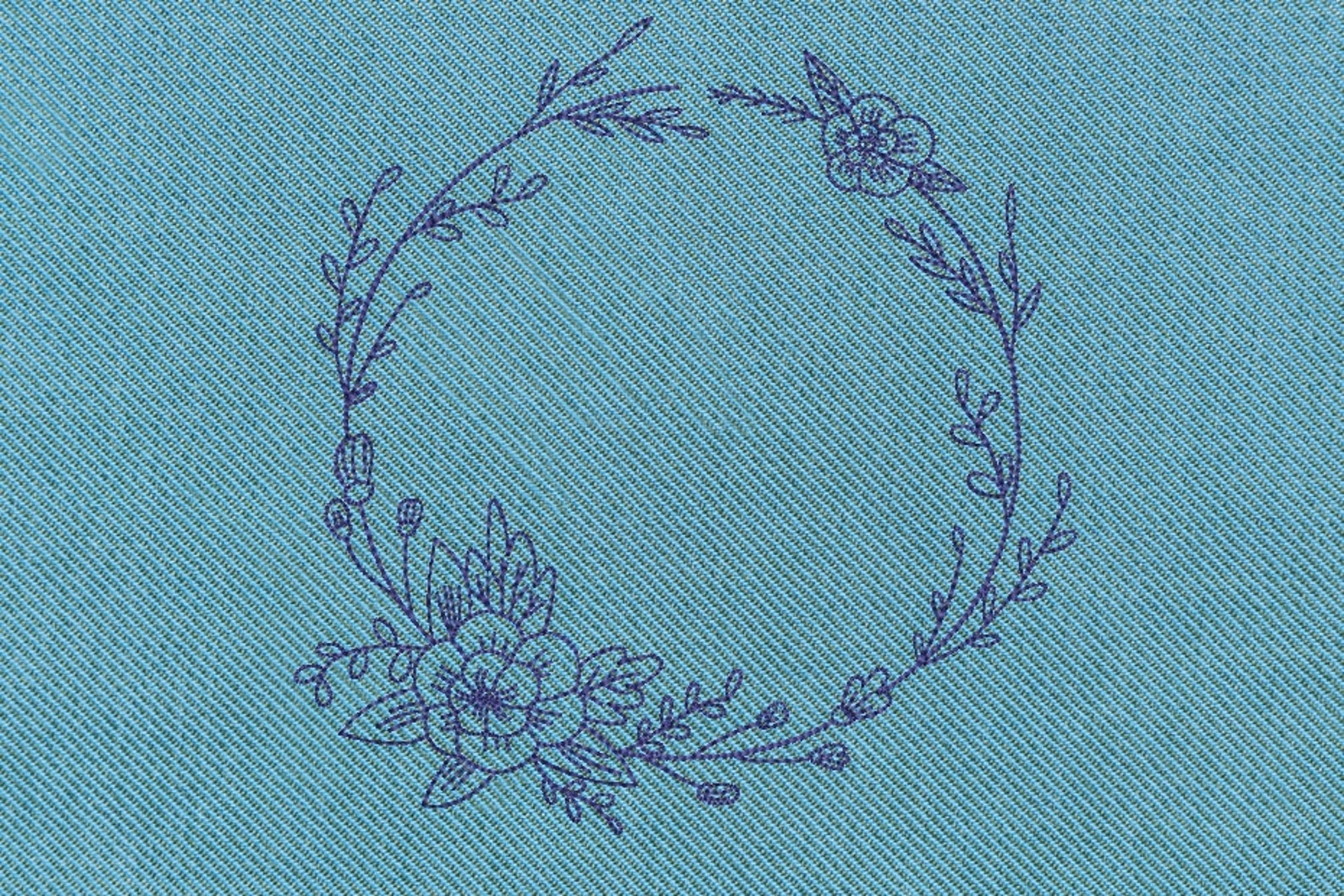 Floral Wreath Flower Frame Embroidery Design 4 Sizes. - Etsy