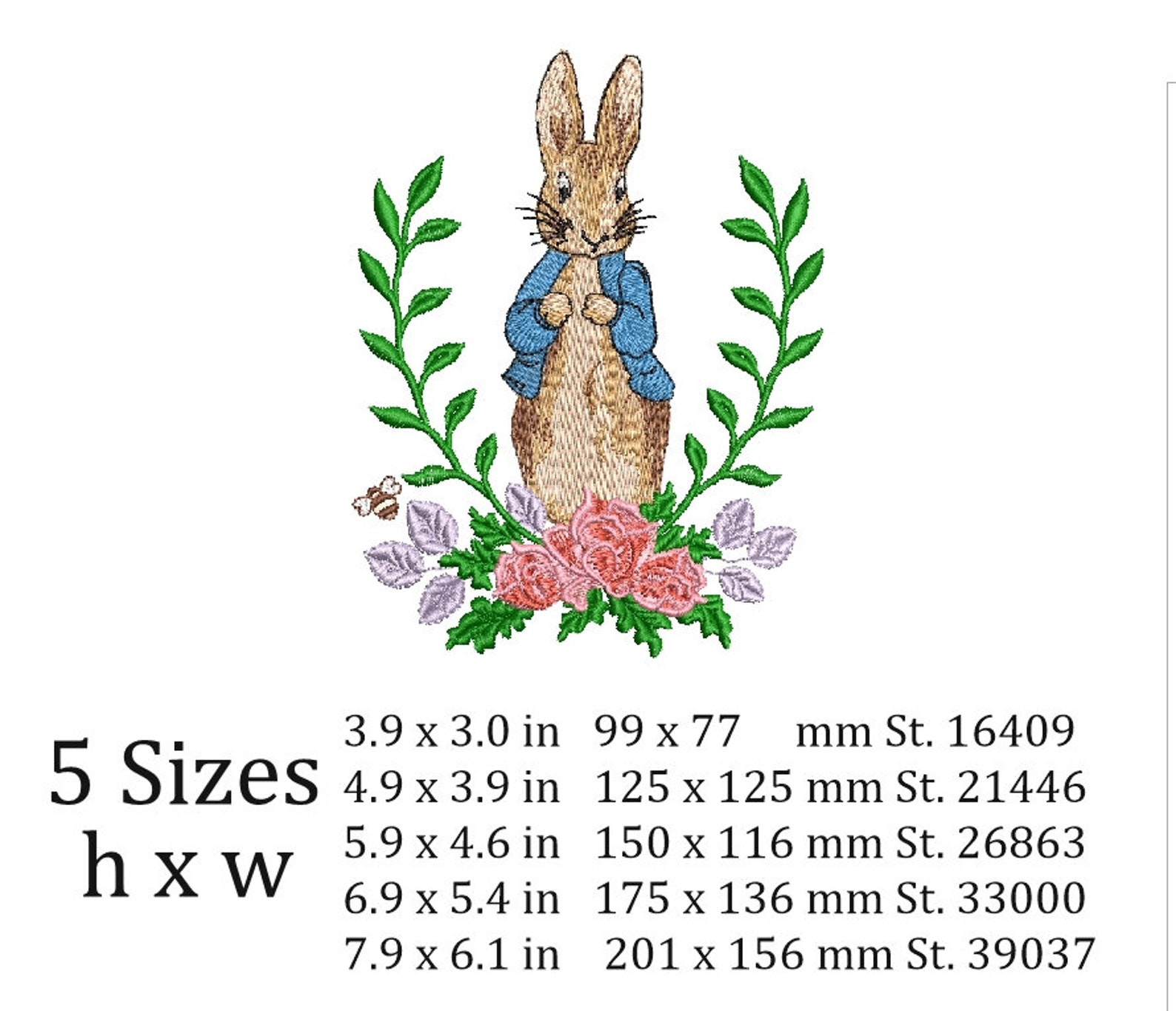 Peter Rabbit Embroidery Design Hare Embroidery 4 Sizes. - Etsy
