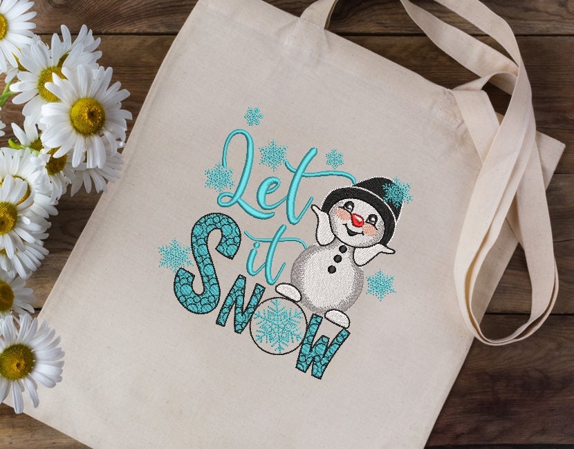Snowman Machine Embroidery Design Let It Snow Embroidery - Etsy