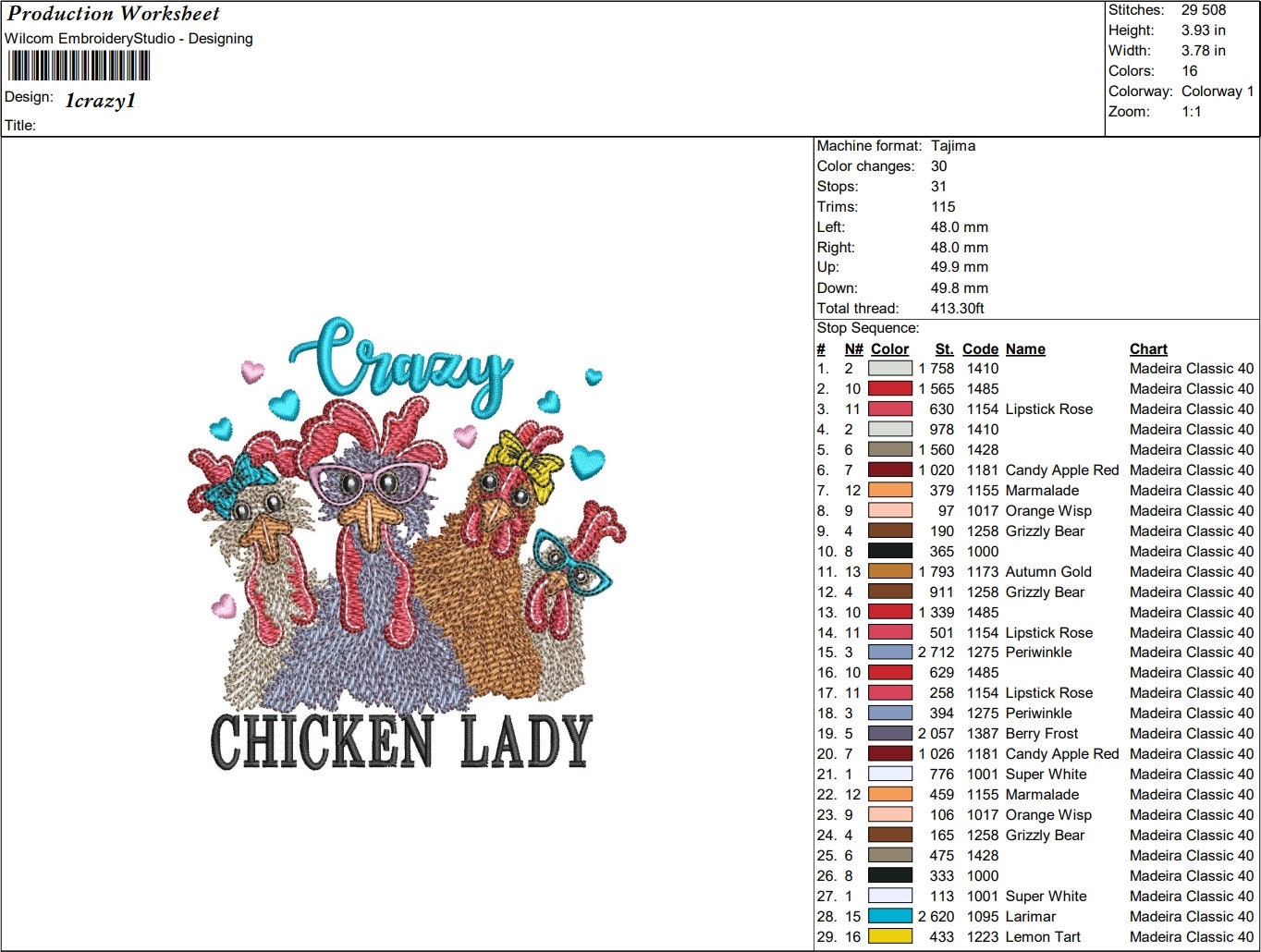 Crazy Chicken Lady Embroidery Design: Funny Farm Chicken (6 Sizes ...
