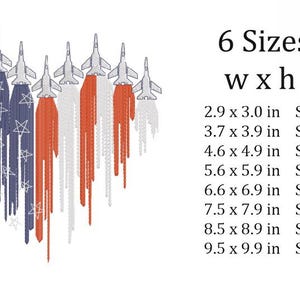 Fighter Jet American Flag Heart Embroidery Design: Patriotic USA (8 ...