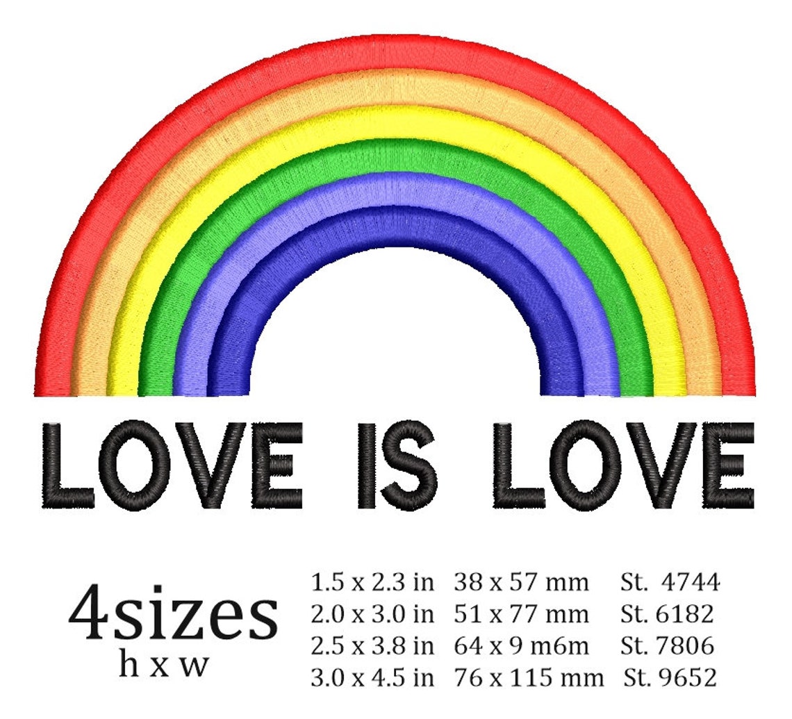 Rainbow Embroidery Design 3 Sizes Instant Download. - Etsy